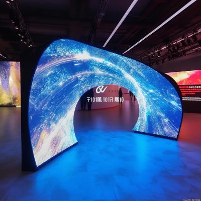 China P4.81 P5 Curved LED Screen with 1500-5000cd/m² Brightness and 3840Hz Refresh Rate - Custom Sizes Available for sale