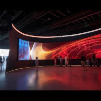 China Customized Curved Transparent LED Display P3 Indoor with 14-bit Gray Scale 3840Hz Refresh Rate IP65 Rating for sale