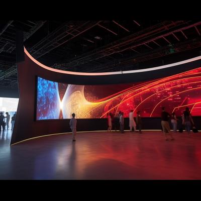 China Customized Curved Transparent LED Display P3 Indoor with 14-bit Gray Scale 3840Hz Refresh Rate IP65 Rating for sale