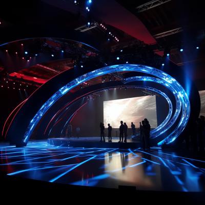 China P3-P6 Curved LED Display Screen Outdoor 14-bit Gray Scale 3840Hz Refresh Rate IP65 Rated for sale