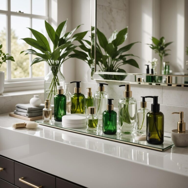 Glass cosmetic bottles showcasing premium packaging