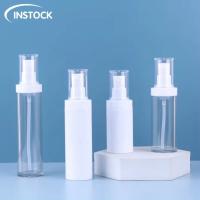 China Luxury Frosted Cosmetic Bottles 50ml Clear White Plastic Spray Bottle For Hair Care for sale