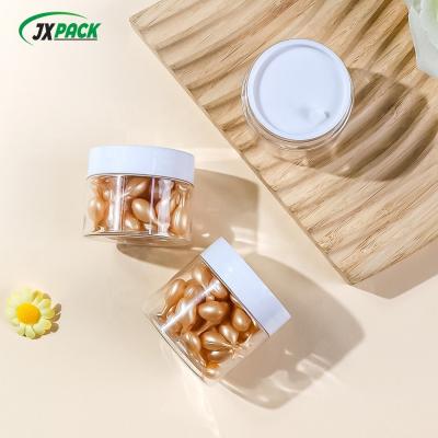 China Pet Lids 5oz 6oz 8oz 50ml 50g Clear Plastic Cosmetic Packaging Jar For Face Cream for sale