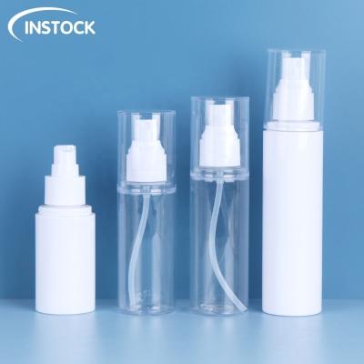 China 80ml 100ml 120ml 150ml PET Bottles Cosmetic Packaging With Spray Lotion Pump for sale