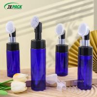 China 40ml Clear White Foam Pump Bottle Round Shape With Silicone Cleansing Brush for sale
