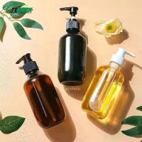 China Refillable 200 300 480ml Empty Skincare Packaging Shampoo Bottle White Brown Plastic Pump Bottles for sale