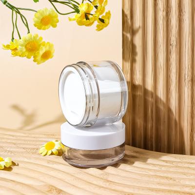 China Transparent PET Cosmetic Cream Jar with Spoon 15ml-100ml for sale