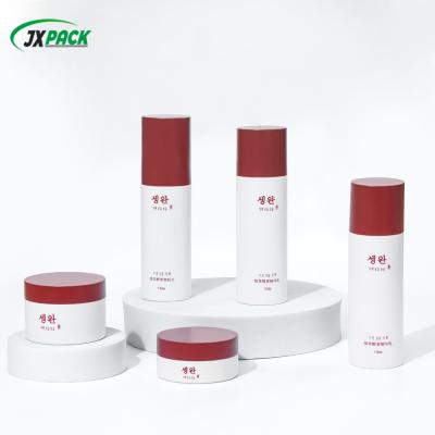 China Eco-friendly Pet plastic cream jars, toner water bottles, essence bottles, lotion bottles and makeup sets for sale