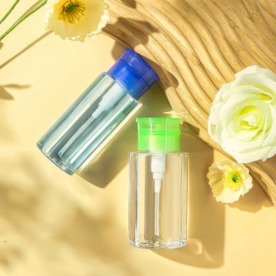 China Transparent food-grade PET makeup remover in flip-top bottle, environmentally friendly and reusable for sale