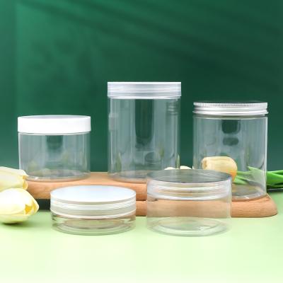China Wholesale Food-Grade PET Transparent Cosmetic Cream Jar with Screw Cap for Secure Storage for sale