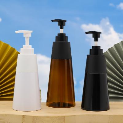 China Conical Reusable Food-grade PET Plastic Shampoo Bottle with Leak-proof Lotion Pump for Shampoo and Body Wash for sale