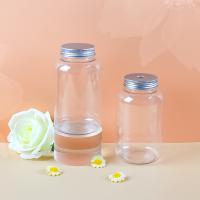 China Transparent Plastic Milk Tea Bottle with Food-grade PET Material and Threaded Cap for Leak-proof Sealing for sale
