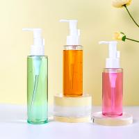 China Transparent Plastic Cosmetic Bottle with Lockable Pump Head for Makeup Remover Oil and Lotion in Food-Grade Material for sale