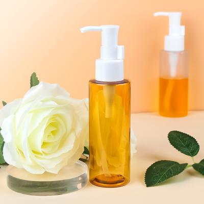 China Customizable Food-Grade PET Plastic Cosmetic Bottle with Lockable Pump Head and Transparent Body for Lotion and Makeup Remover Oil for sale