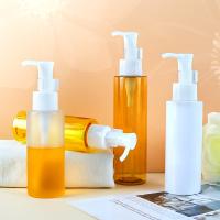 China Food-Grade PET Pump Bottle with Lockable Head and Refillable Design for Cosmetics for sale