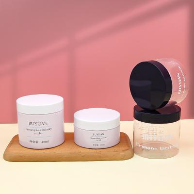 China Food-Grade PET Cosmetic Cream Jar with Wide-Mouth Design and Customizable Colors for sale