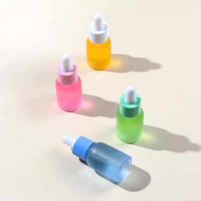 China Custom 30ml 50ml Frosted Gradient PET Dropper Bottle with Medical-Grade Silicone for Serums & Oils for sale