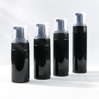 China Transparent PET Plastic Non Spill Refillable Foam Pump Bottle with Brush Head for Cosmetic Foam Dispenser for sale