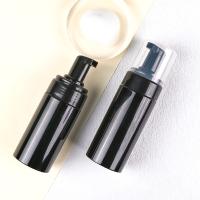 China Transparent PET Plastic Non Spill Refillable Foam Pump Bottle with Brush Head for Cosmetic Foam Dispenser for sale