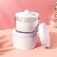 China Transparent Double-Layer Cosmetic Cream Jar with Food-Grade PET Material for Safe and Hygienic Storage for sale