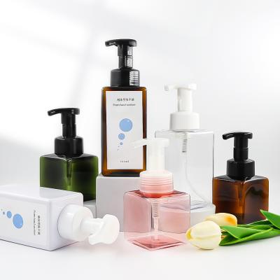 China Square Design Foam Pump Bottle with Travel-Lock Pump Head and Light-Blocking PET for Skincare and Cleaning for sale
