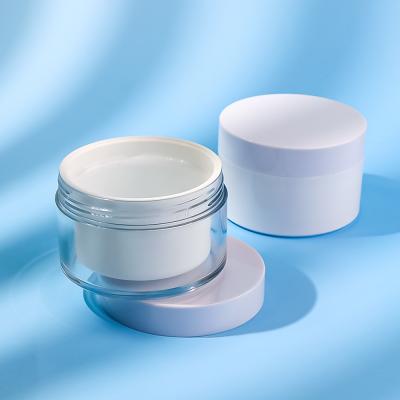 China 100ml Dual-Structure Cosmetic Jar with Integrated Hygiene Spoon for Premium Skincare for sale