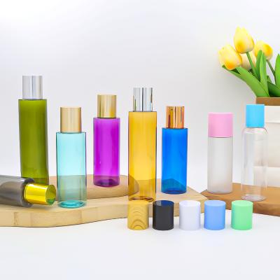 China Colorful Multi-Style PET Cosmetic Bottles with Food-Grade PET Material and Leak-Proof Sealed Lids for Skincare Packaging for sale