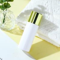 China Custom White PET Toner Bottle with Gold Cap for Premium Skincare Packaging for sale