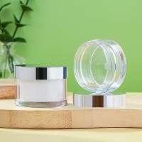 China PET Cosmetic Cream Jar with Silver-Plated Cap, Optional Inner Liner, and Recyclable Material for Skincare Packaging for sale