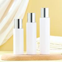 China White PET Toner Bottle with Electroplated Silver Cap – High Impact Resistance Skincare Packaging Bottle for sale