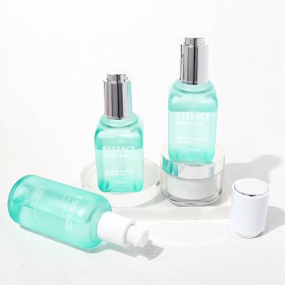 China Luxury Thick Wall Square Plastic Dropper Bottle with Glass-Like Aesthetic for Premium Serum Packaging for sale