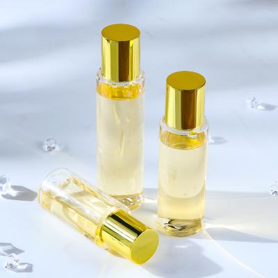 China Clear PET Toner Bottle with Gold Cap for Skincare Packaging for sale