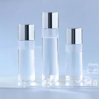 China Transparent Toner Bottle with Electroplated Silver Screw Cap and Leak-Proof Design for Premium Cosmetic Packaging for sale