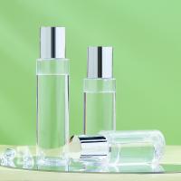 China Clear Cosmetic Toner Bottle with Electroplated Silver Cap and High Transparency PET for Customizable Capacity for sale