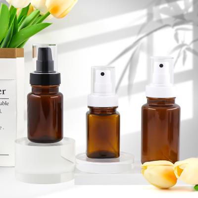 China Amber Plastic Pharmaceutical Cosmetic Bottle Set - Customizable Eco-friendly Recyclable with Light Protection for sale