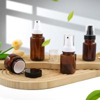 China UV-Protective Amber Cosmetic Bottle Set for Leak-Proof and Recyclable Skincare Packaging for sale