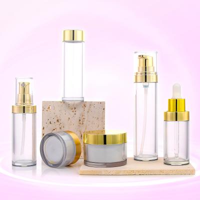 China Wholesale Customizable Leak-Proof Recyclable Thick Wall Plastic Cosmetic Bottle Set for Skincare Packaging for sale