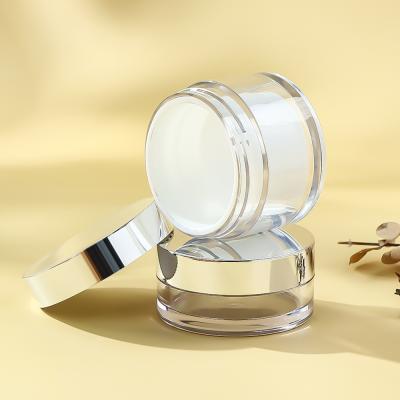 China Wholesale Thick Wall PET Cosmetic Cream Jar with Electroplated Silver Screw Cap and Inner Cup Design for sale