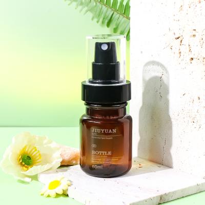 China Amber PET Spray Bottle with Light Protection Customizable Fine Mist Spray for Cosmetic Packaging for sale