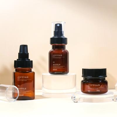 China PET Amber Pharmaceutical Bottle Set for Dermocosmetic Packaging | UV Protection & Leak-Proof for sale