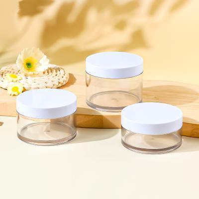 China Transparent BPA Free PET Cream Jar with Screw Lid - Custom Plastic Cosmetic Jar for Skincare for sale