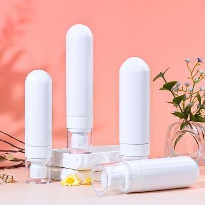 China White Inverted Double-Step Cosmetic Bottle with Interchangeable Lotion and Spray Pump for Skincare Packaging for sale
