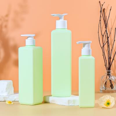 China Square Design Leak-proof Recyclable HDPE Shampoo Bottle for Hair Care Packaging for sale