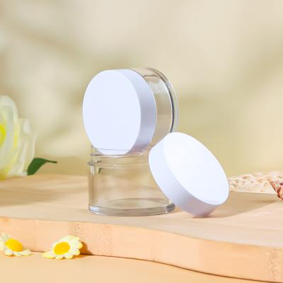 China PET Thick Wall Transparent Cream Jar with White Lid | Cosmetic Cream Jar Wholesale Manufacturer for sale