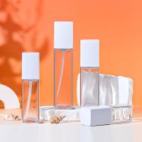 China Transparent Refillable Ecofriendly PETG Thick Wall Square Cosmetic Bottle for High-End Skincare for sale