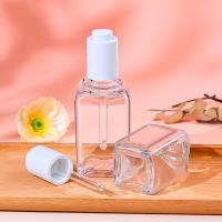 China Transparent PETG Dropper Bottle with Thick Wall and Customizable Push Button for Skincare Packaging for sale