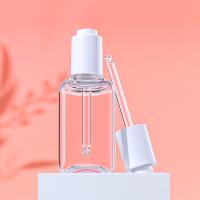 China PETG Square Thick Wall Transparent Push Button Dropper Bottle Customizable for Skincare Packaging for sale