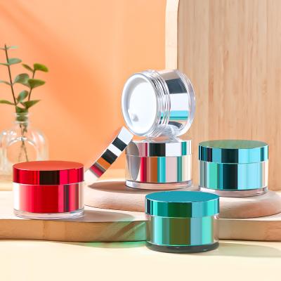 China PET Transparent Cream Jar – Luxury Cosmetic Jar with Electroplated Inner Cup & Lid for sale