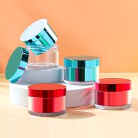 China PET Transparent Cream Jar with Electroplated Lid and Double-Wall Structure – BPA-Free Cosmetic Cream Container for sale