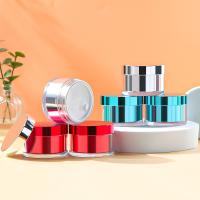China PET Transparent Cream Jar with Electroplated Lid and Double-Wall Structure – BPA-Free Cosmetic Cream Container for sale
